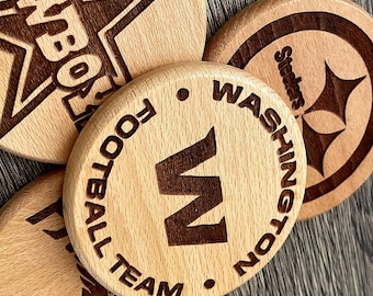 Football Team Wooden Coasters, Wooden Football Logo Coasters - Etsy