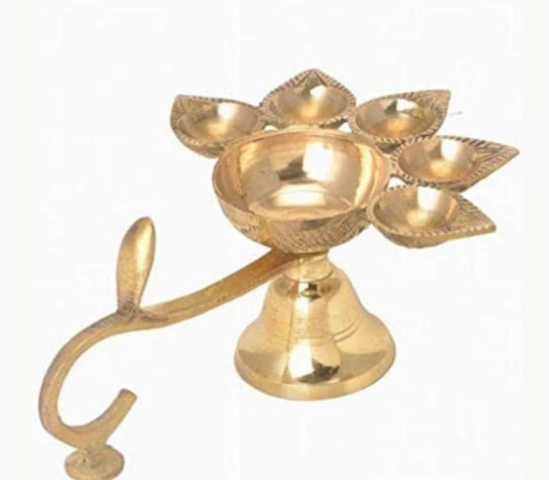 Set of 50 Brass Panch Aarti Diya, Pancharti Diya, Oil Lamp, Panch Aarti ...