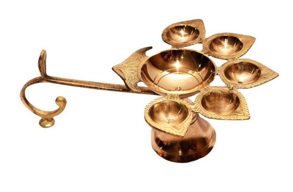 Brass Panch Aarti Diya-100 Bulk/indian Favor/pancharti Aarti - Etsy