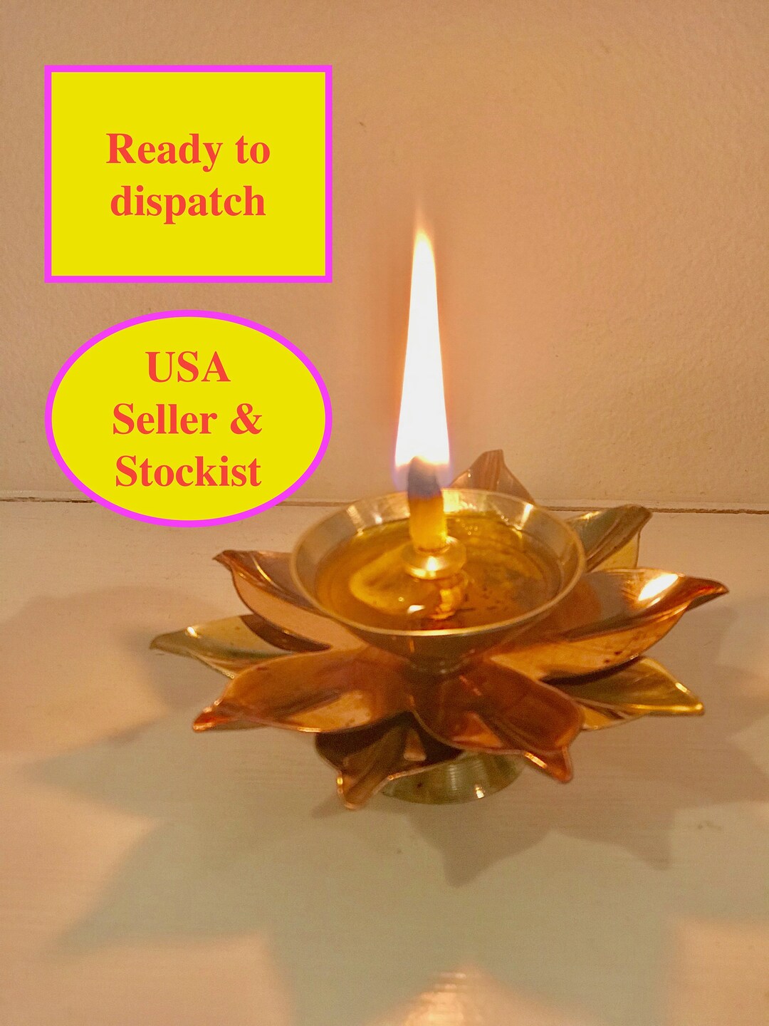 Set of 2 Lotus Brass Diya Decoration Bulk Diwali Akhand Diya/deepak Oil ...