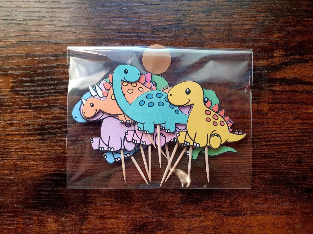 Dinosaur Cake Toppers. Cupcake Toppers. Birthday Cake Topper - Etsy