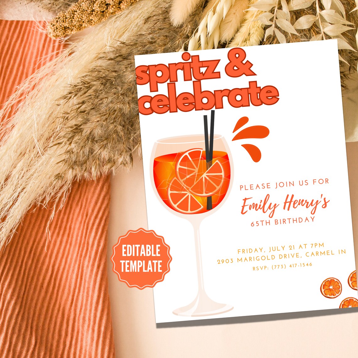 Summer Soiree Aperol Spritz Party Invitation, Summer Spritz Soiree ...