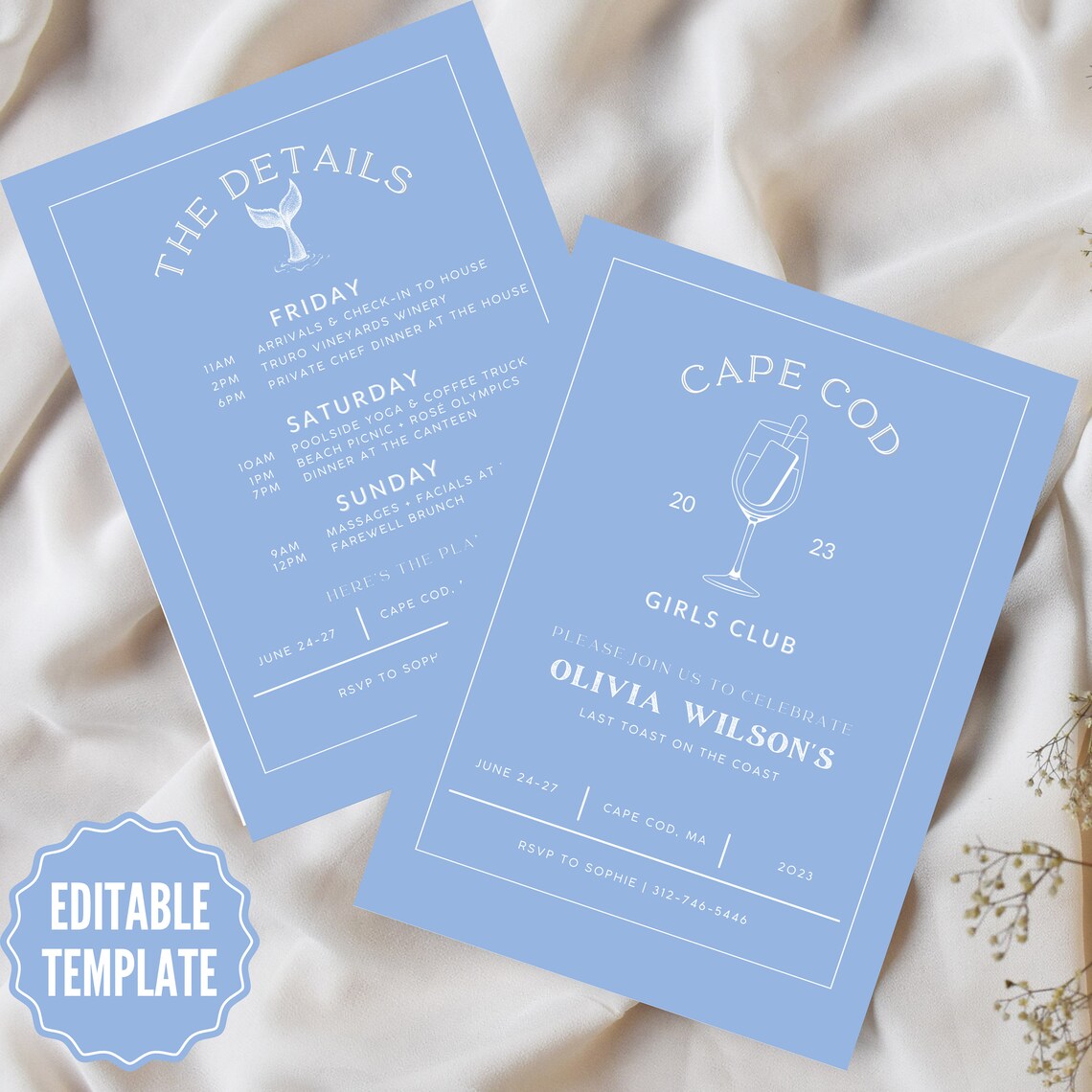Coastal Bachelorette Invite + Itinerary, Beach Bachelorette, Last Toast ...