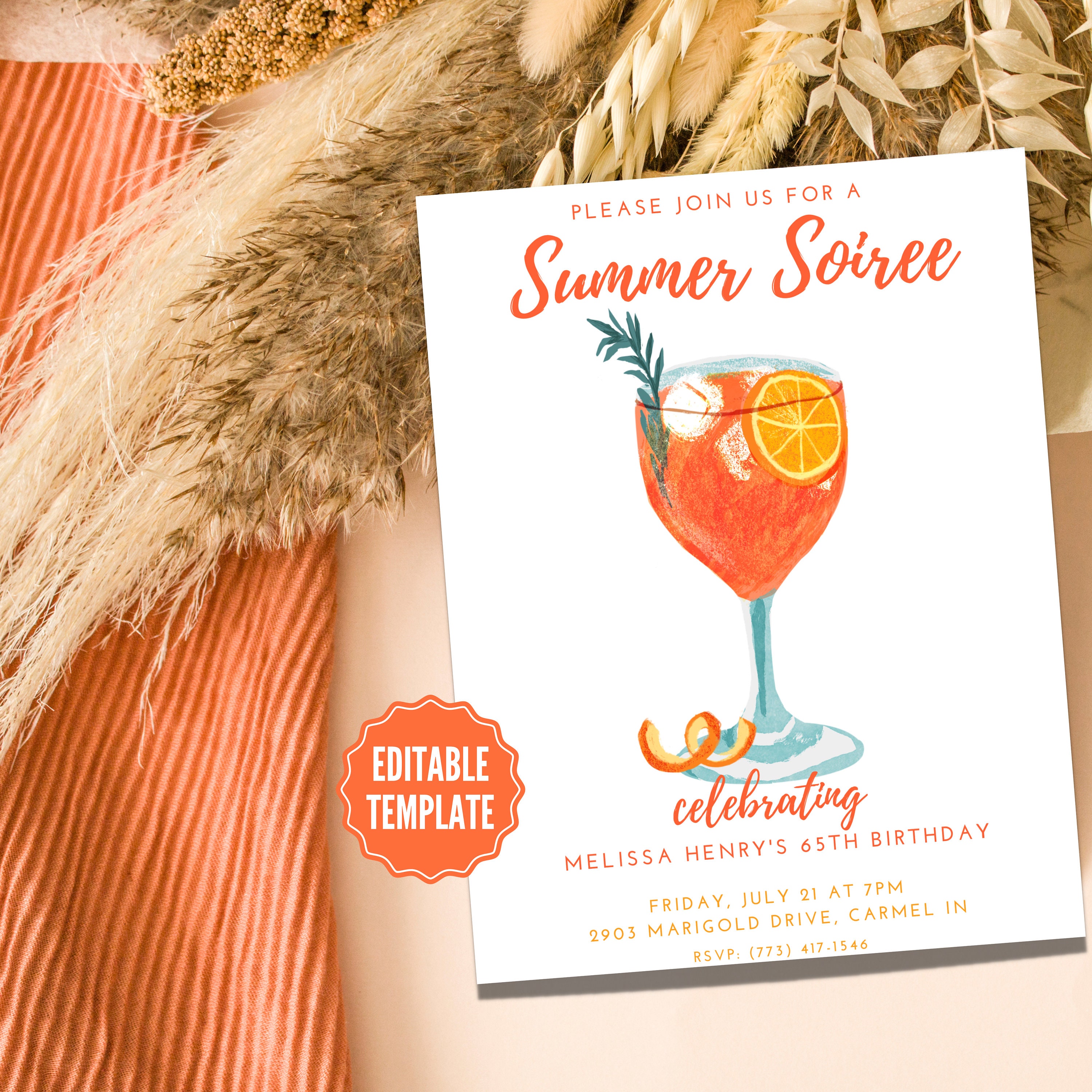 Summer Soiree Aperol Spritz Party Invitation, Summer Spritz Soiree ...