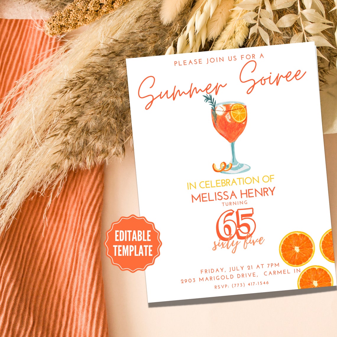 Summer Soiree Aperol Spritz Party Invitation, Summer Spritz Soiree ...