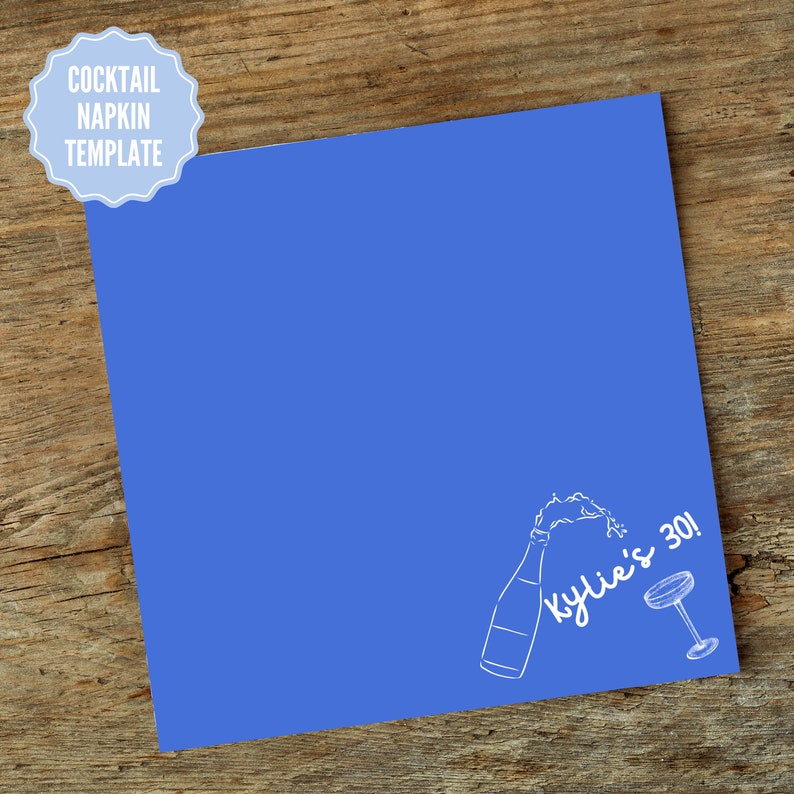 Handwriting Dinner Party Invite & Matching Menu Cocktail Napkin Set ...