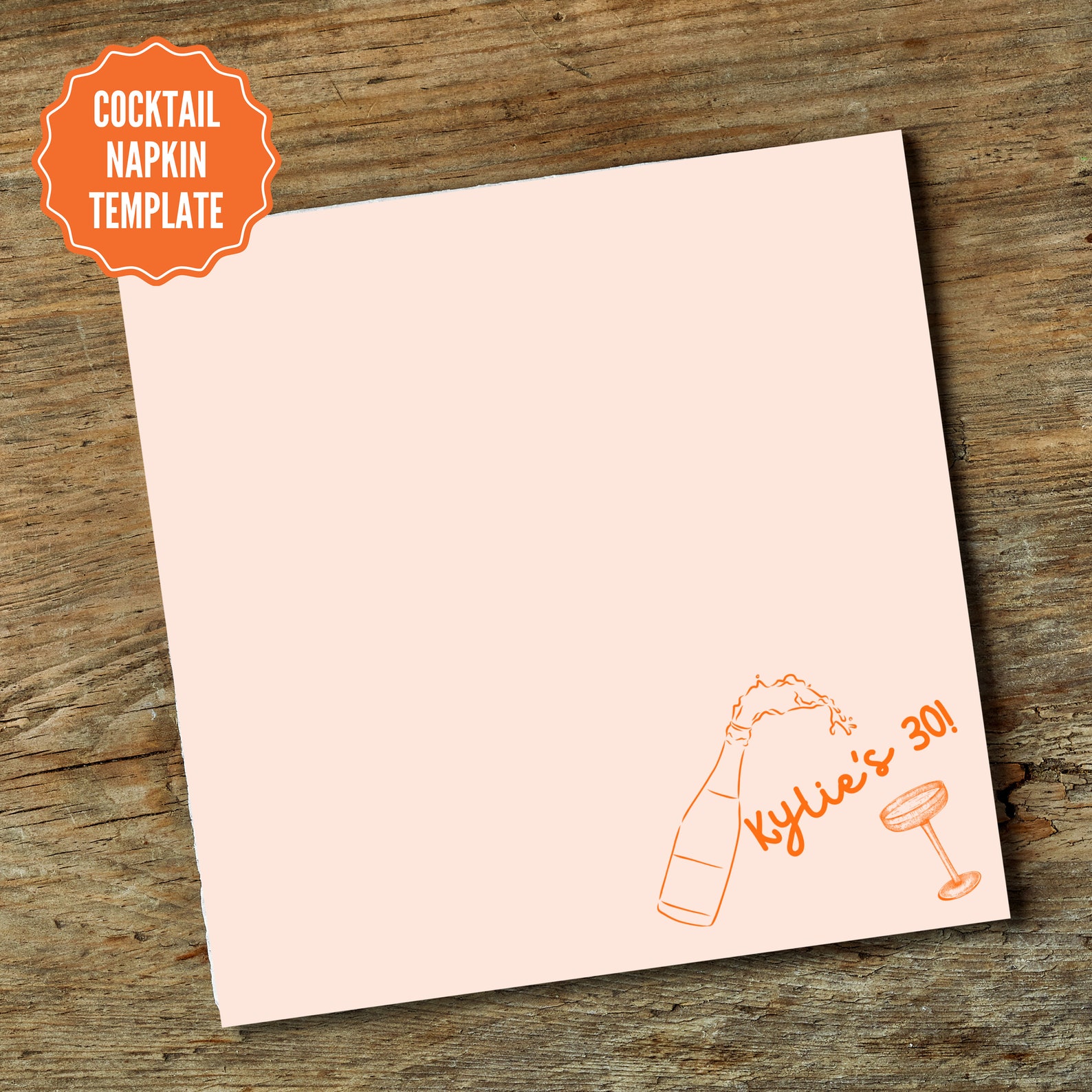 Handwriting Dinner Party Invite & Matching Menu Cocktail Napkin Set ...