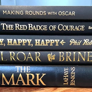 BLACK and GOLD Decorative BOOKS - 5 Color Block Books in Black With ...