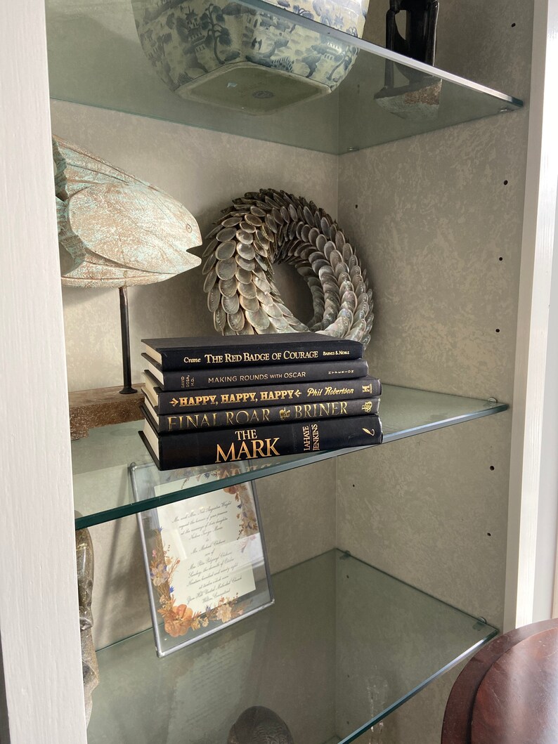 BLACK and GOLD Decorative BOOKS 5 Color Block Books in Black | Etsy