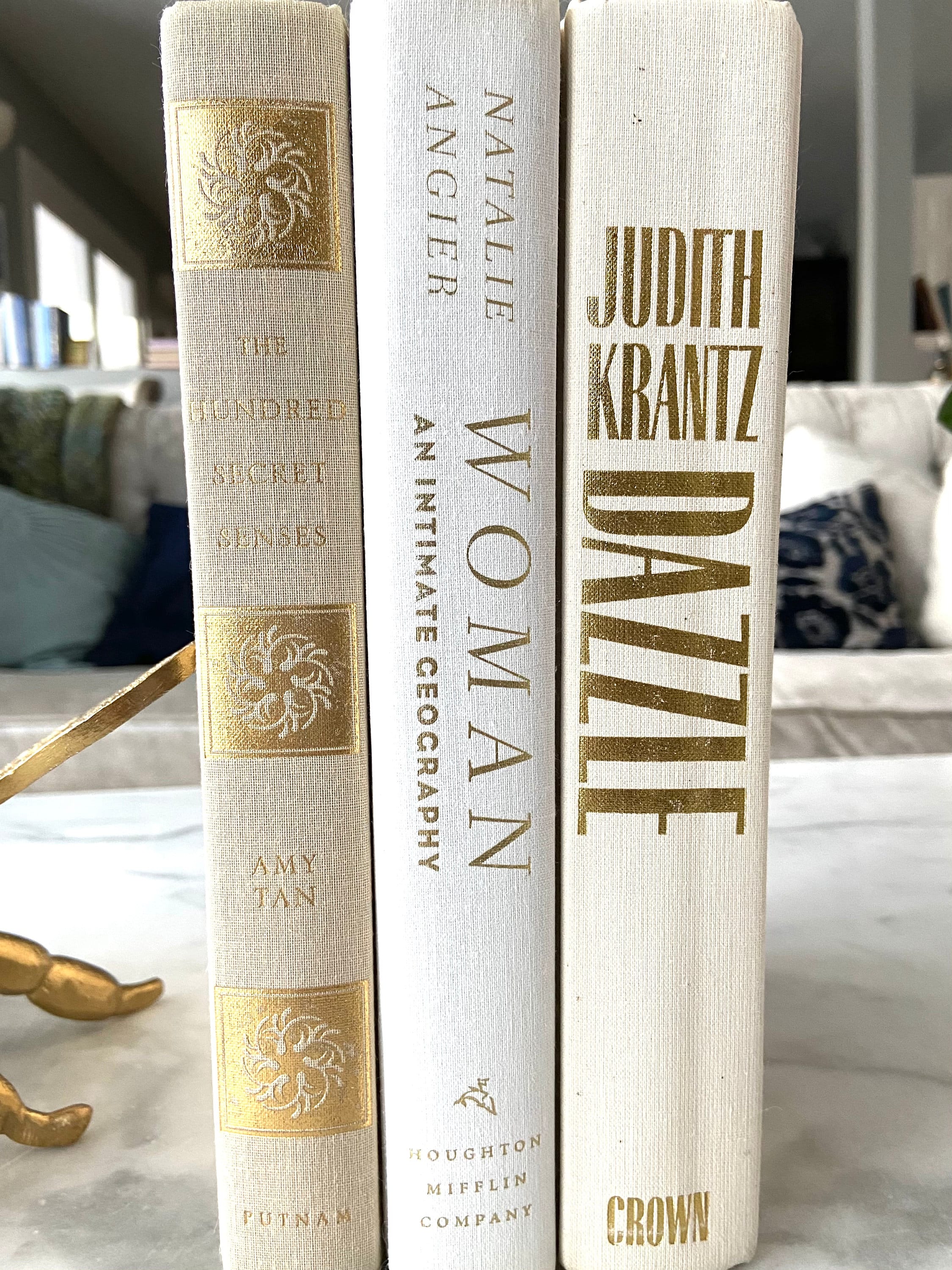 WHITE & GOLD BOOKS. These 3 Decorative Book Sets will make a | Etsy