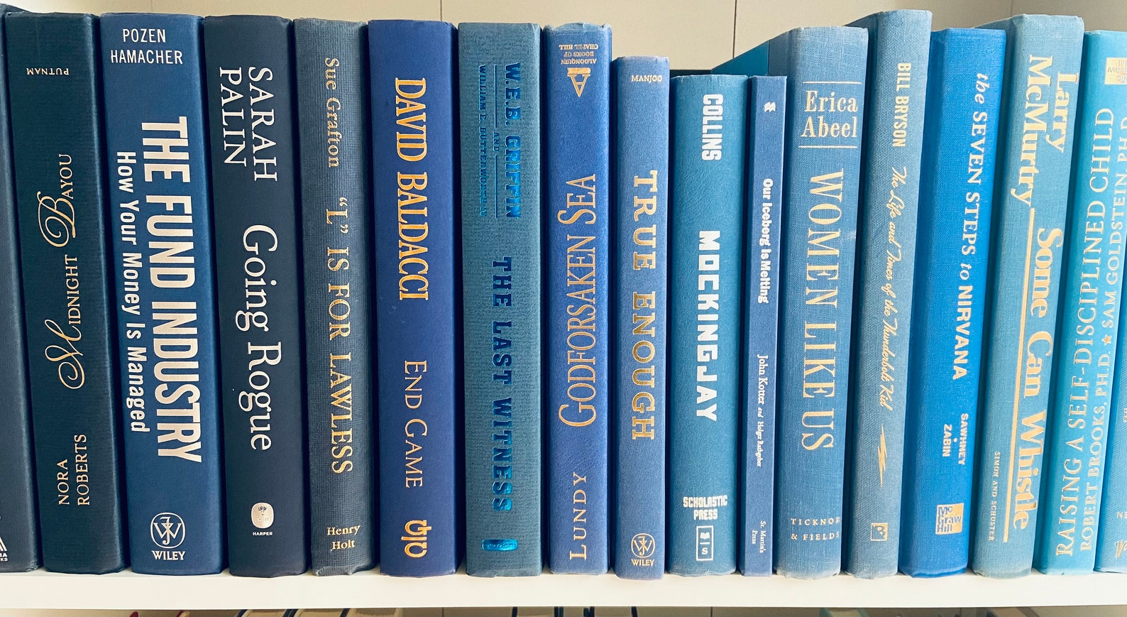 Bookcase of Moody Blues Color Curated Decorative Books | Etsy