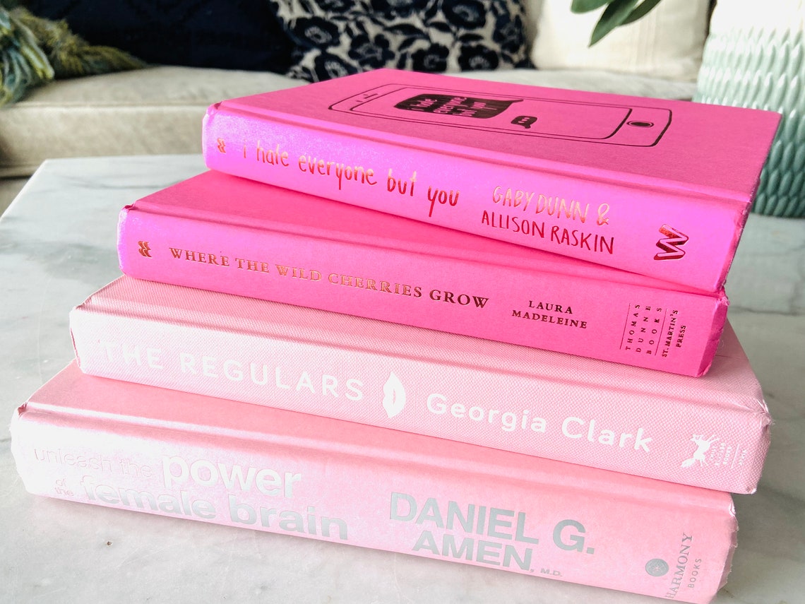 PALE or SHOCKING PINK Books for Decorating Pick One Set of 2 | Etsy