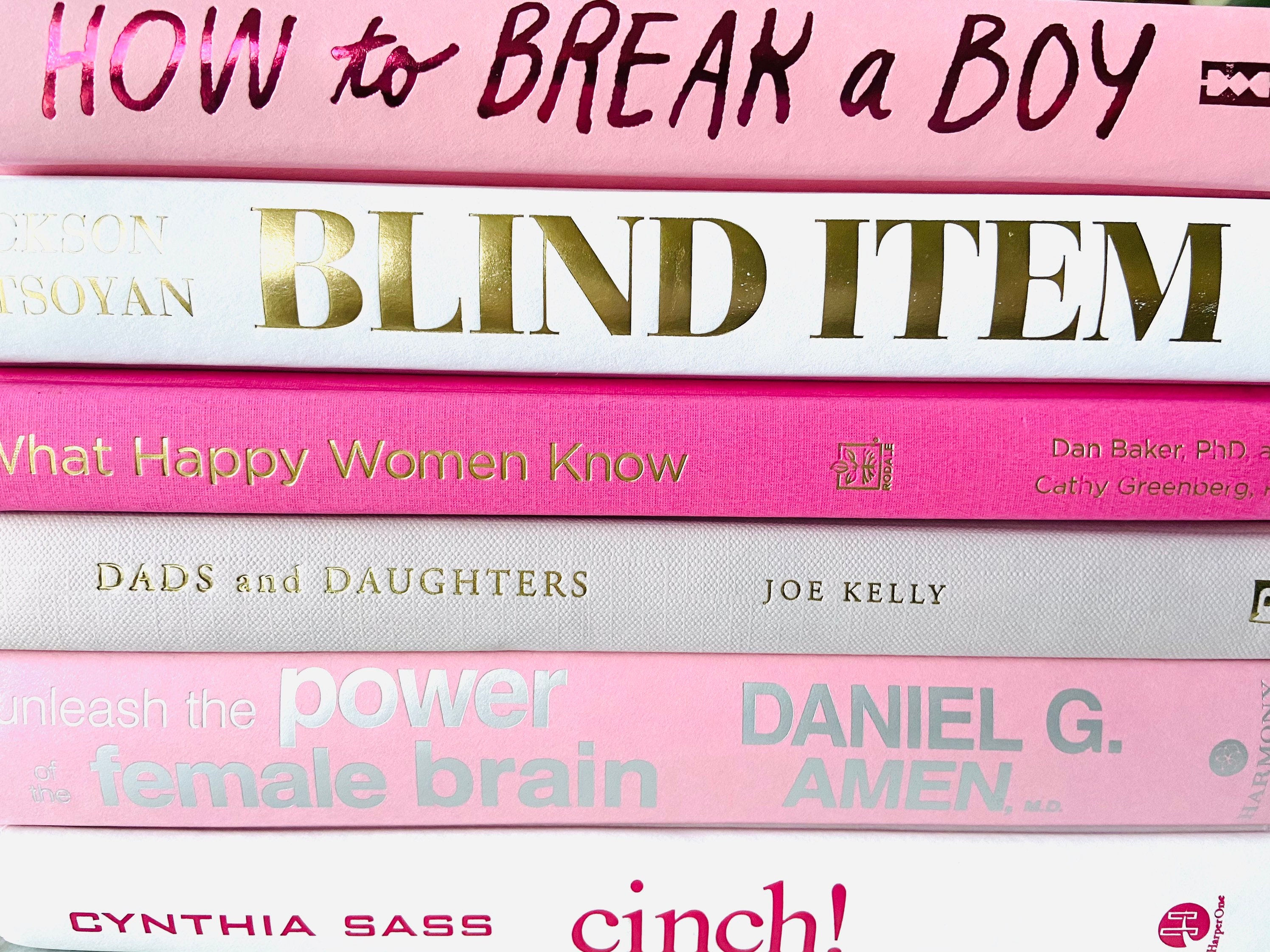 6 PINK BOOKS: 6 COMBO Pink Grey White ...Great for Staging | Etsy