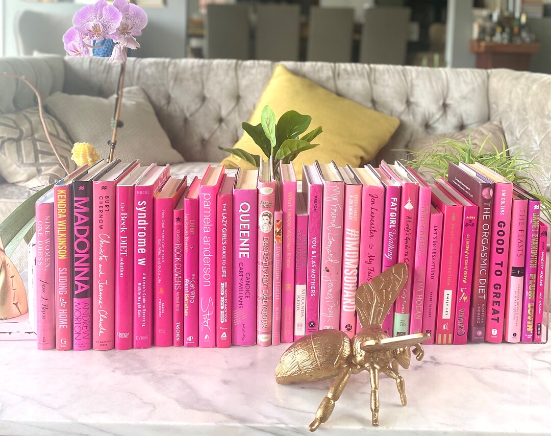 PINK Books PICK ANY 3 ! Dark Pink , Shocking or Rose Pink Decorative ...