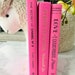 FIVE BOOK LISTING ....pale Pink ( 2 ) Shocking Pink ( 2 ) & White ( 1 ...