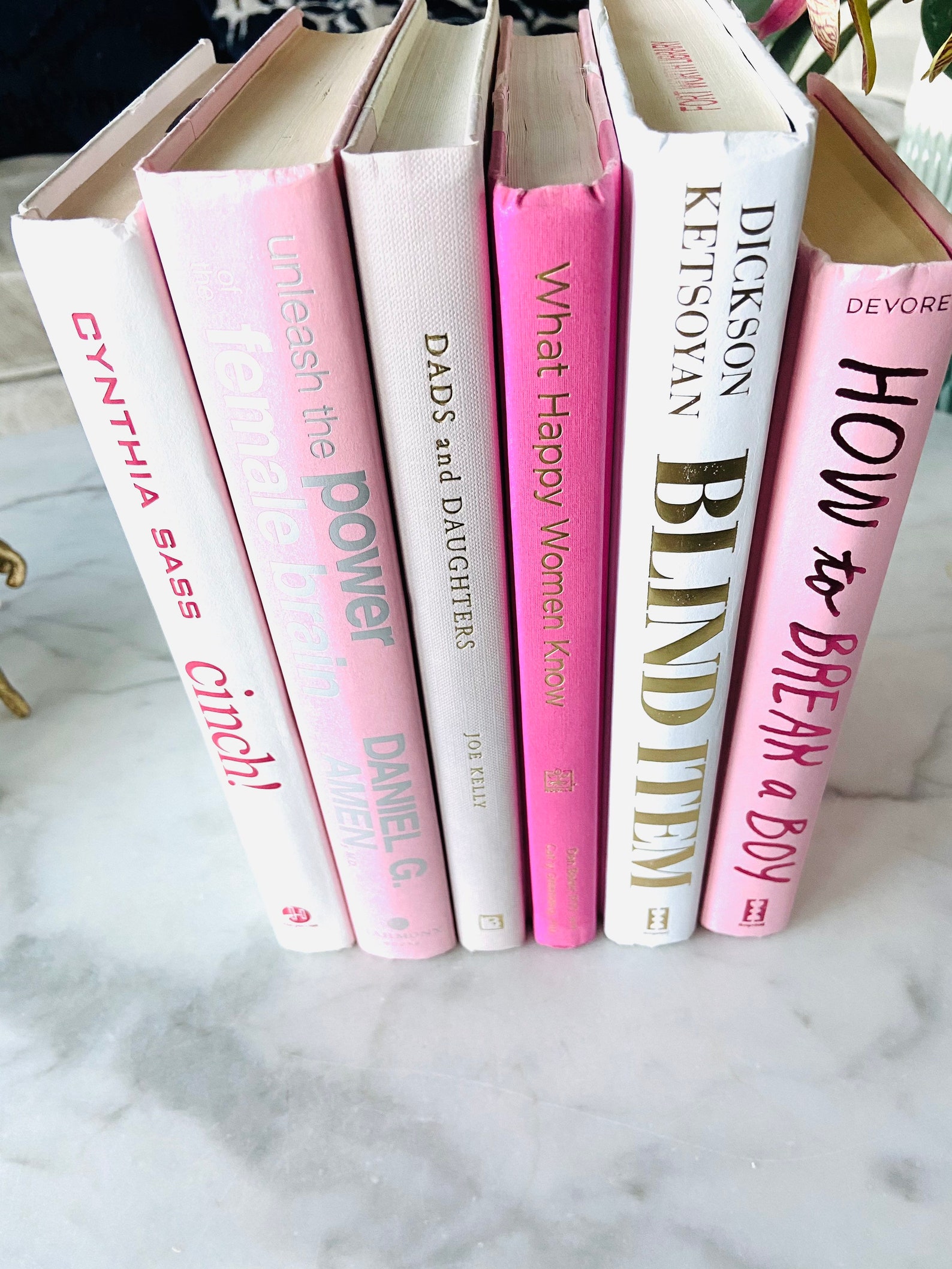 6 PINK BOOKS: 6 COMBO Pink Grey White ...great for Staging | Etsy