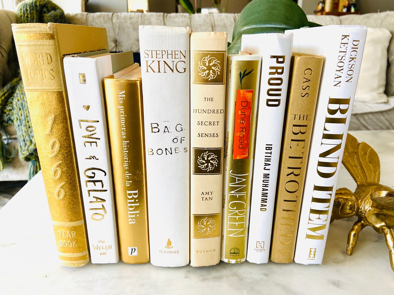 GOLD & WHITE BOOKS Decorative Books Bold Gold Neutral - Etsy