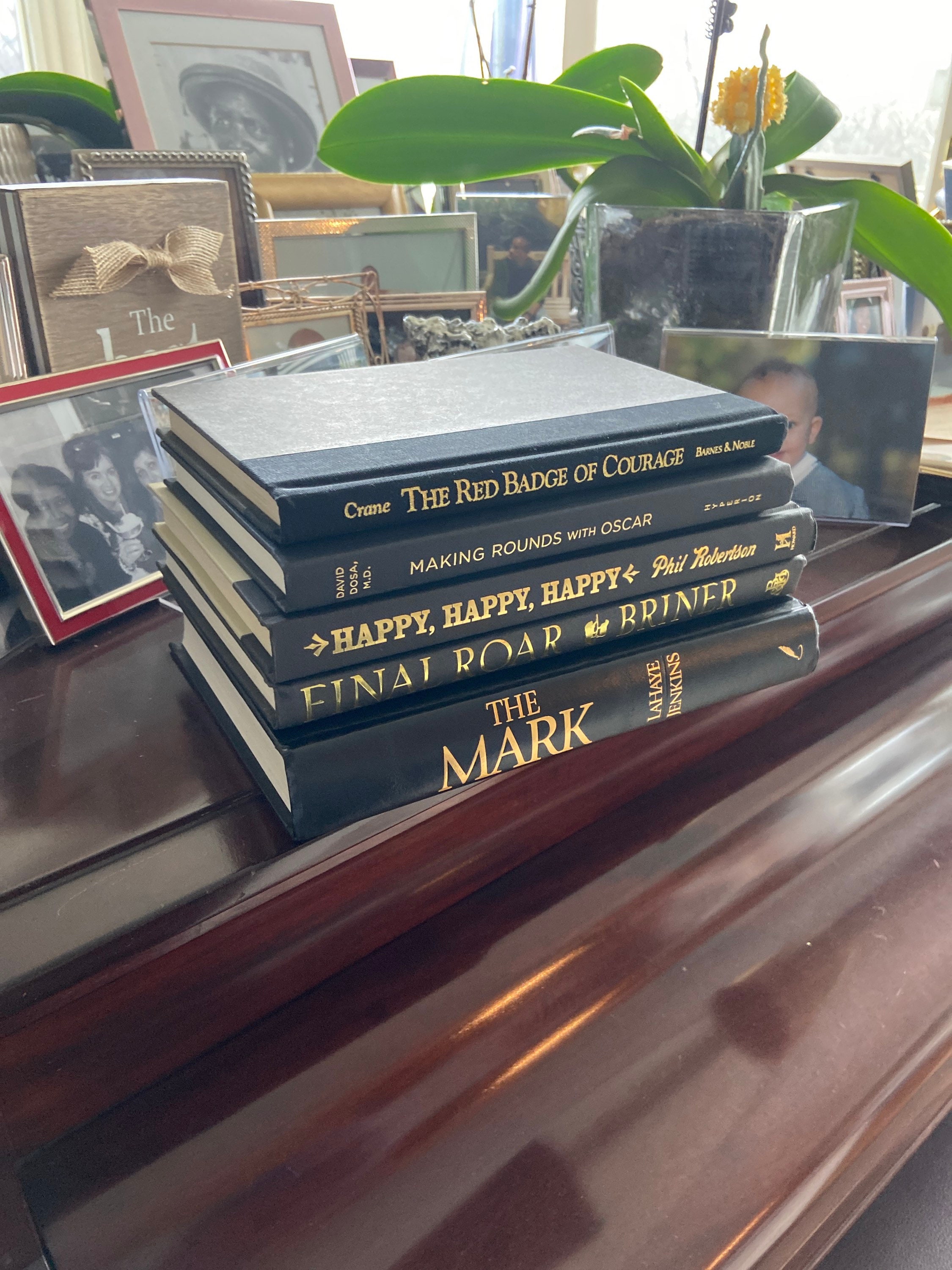 BLACK and GOLD Decorative BOOKS - 5 Color Block Books in Black With ...