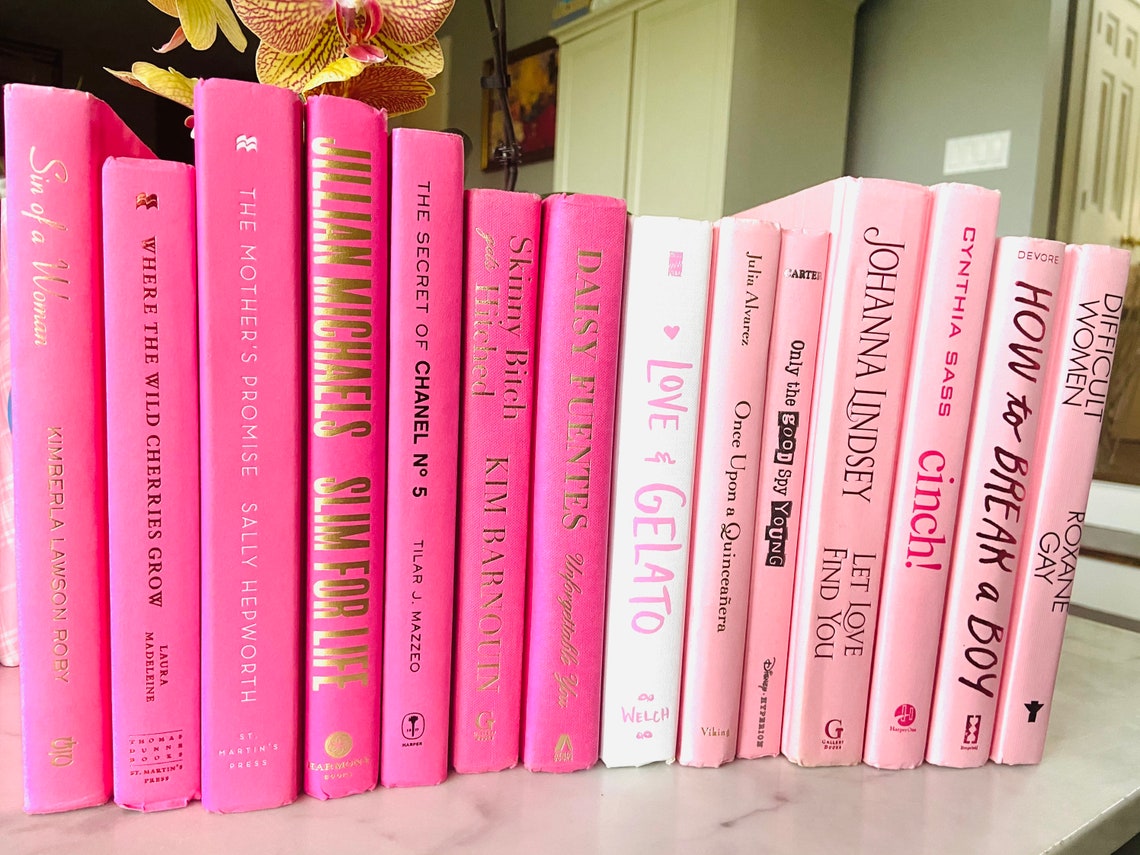 FIVE BOOK LISTING ....pale Pink ( 2 ) Shocking Pink ( 2 ) & White ( 1 ...