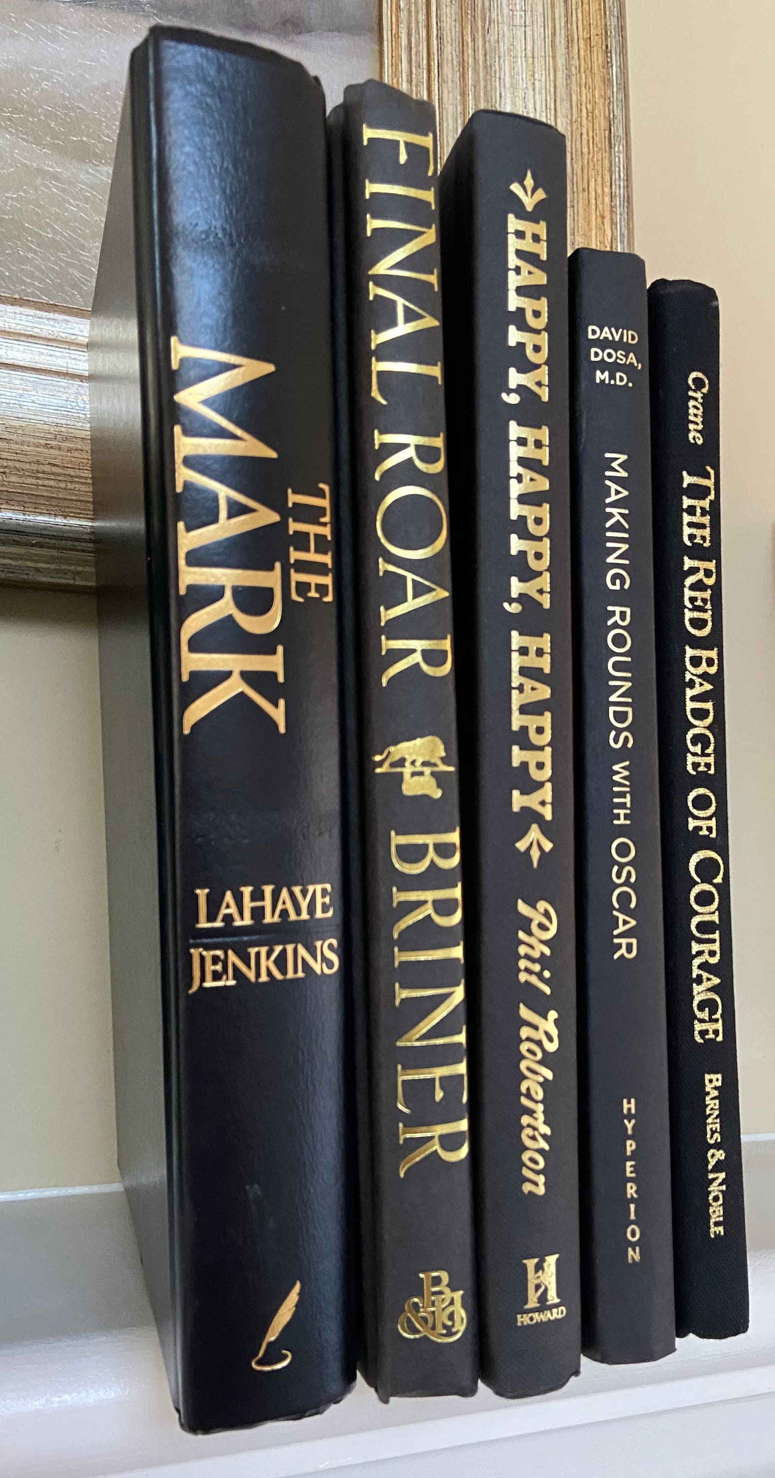 BLACK and GOLD Decorative BOOKS 5 Color Block Books in Black | Etsy