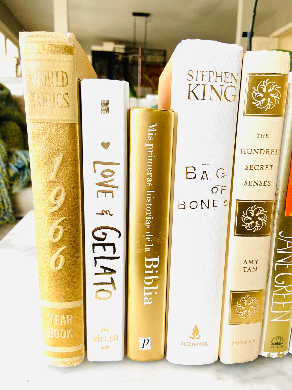GOLD & WHITE BOOKS Decorative Books Bold Gold Neutral - Etsy