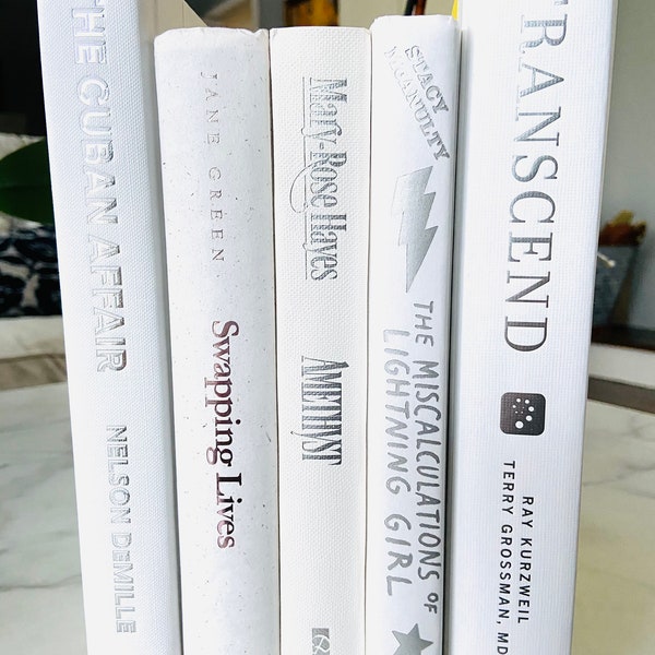 White Decorative Books - Etsy