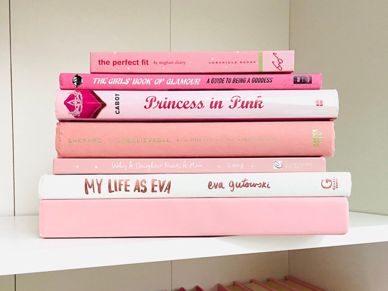ROSE PINK Decorative Books . 4 HOT Pink Books for Home - Etsy