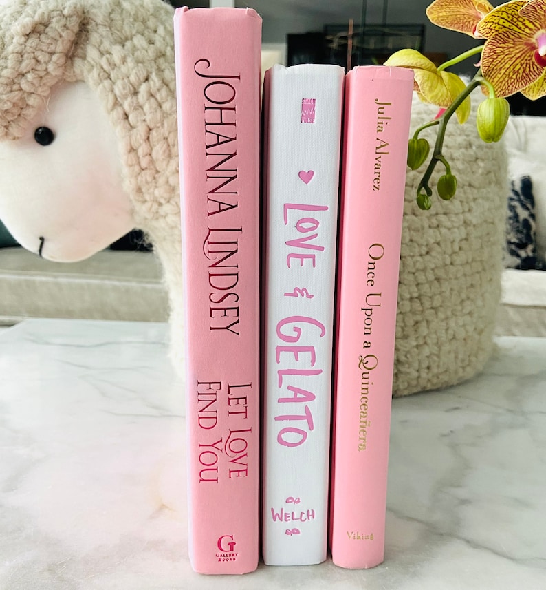 PALE or SHOCKING PINK Decorative Books Pick One Set of 3 Pale Pink: or ...