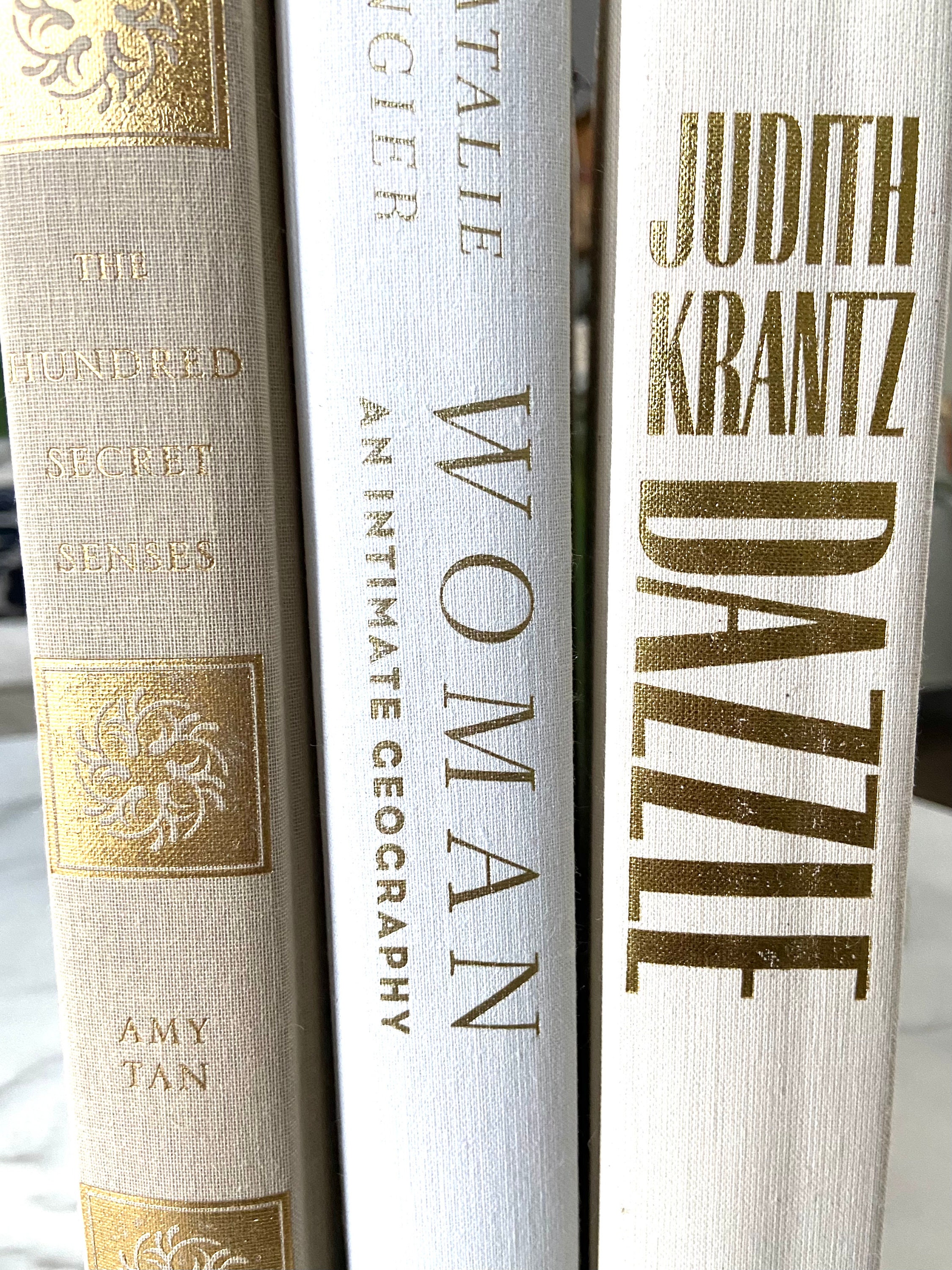 WHITE & GOLD BOOKS. These 3 Decorative Book Sets will make a | Etsy