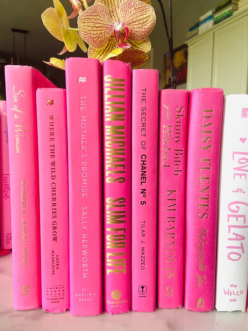 FIVE BOOK LISTING ....pale Pink ( 2 ) Shocking Pink ( 2 ) & White ( 1 ...