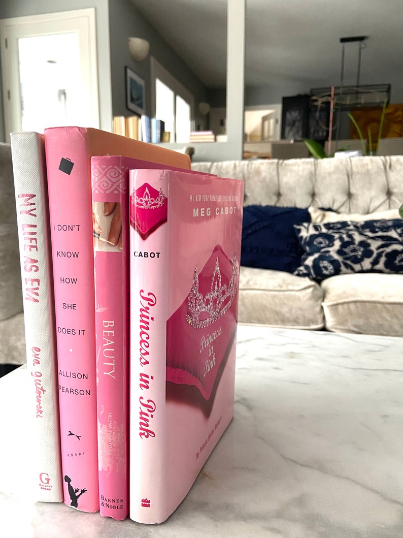 ROSE PINK Decorative Books . 4 HOT Pink Books for Home - Etsy