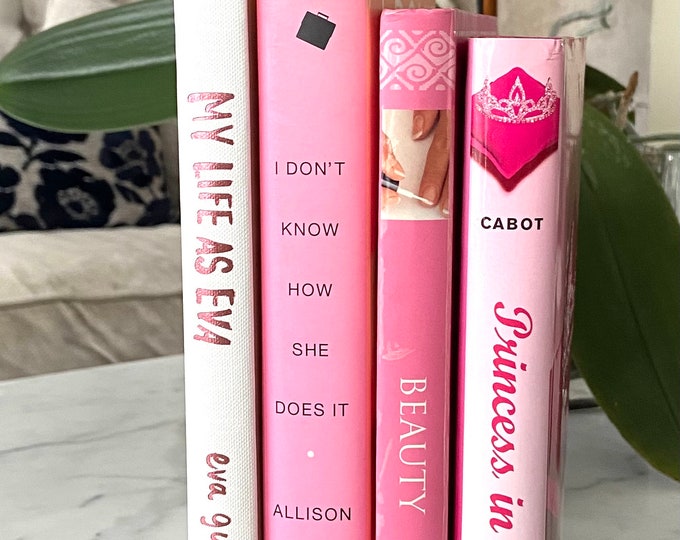 ROSE PINK Decorative Books . 4 HOT Pink Books for Home - Etsy