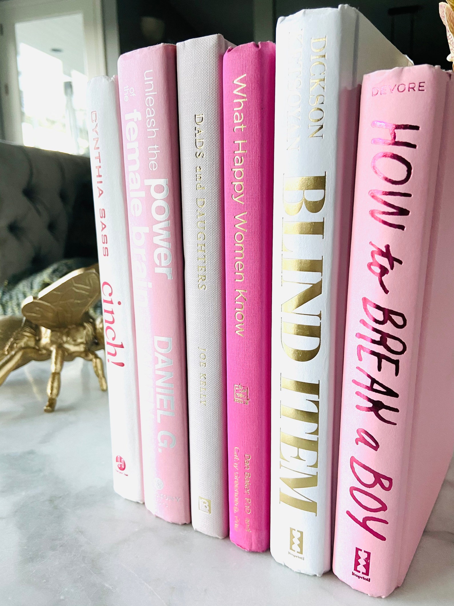 6 PINK BOOKS: 6 COMBO Pink Grey White ...Great for Staging | Etsy