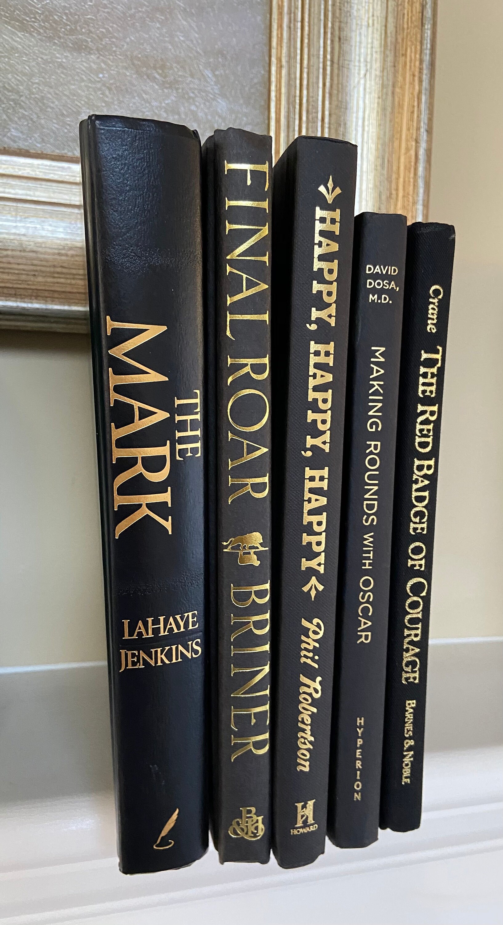 BLACK and GOLD Decorative BOOKS 5 Color Block Books in Black | Etsy