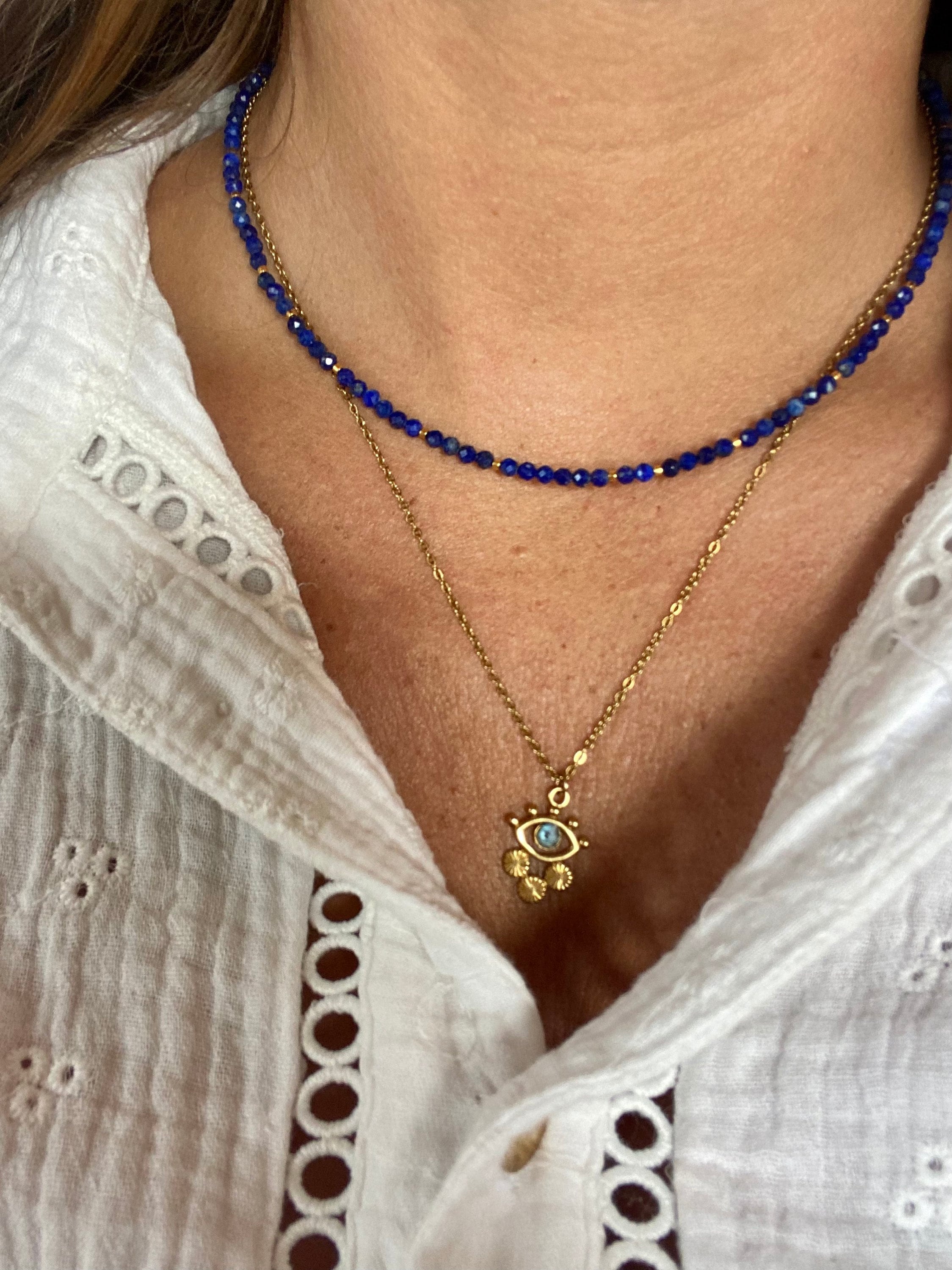 Collier avec pierres semi précieuses - Etsy France