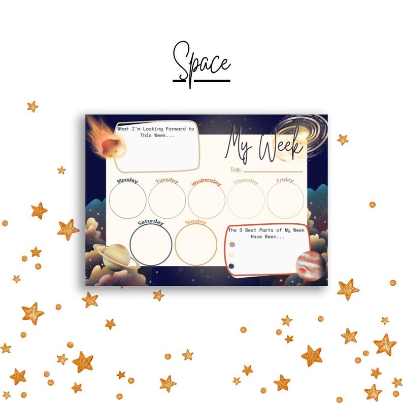 Daily Routine Chart Kids Digital Download, Child School Anxiety, Visual ...