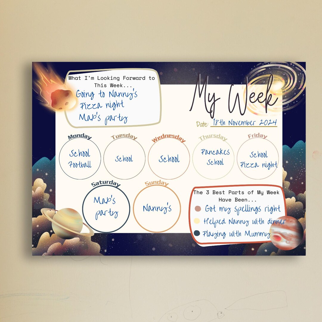 Daily Routine Chart Kids Digital Download, Child School Anxiety, Visual ...