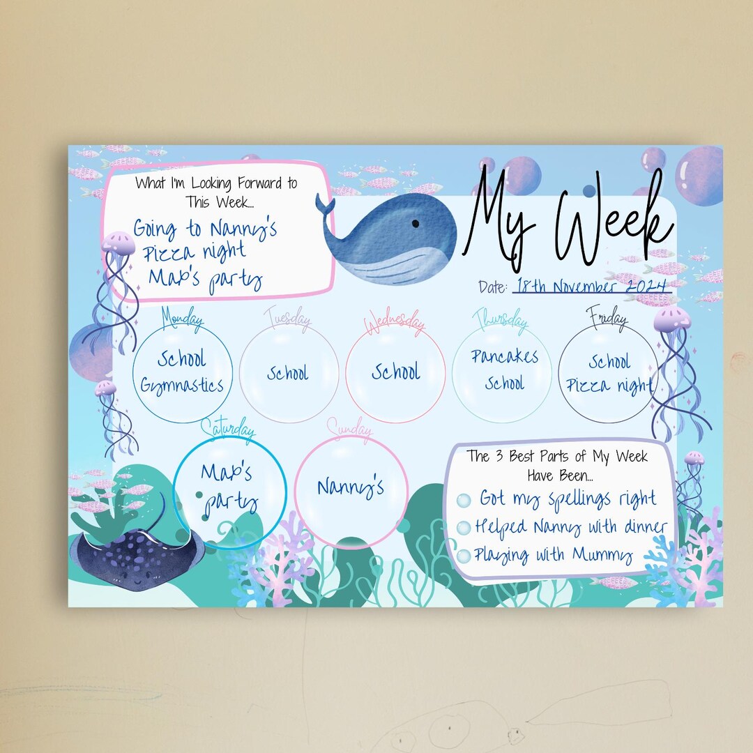 Daily Routine Chart Kids Digital Download, Child School Anxiety, Visual ...