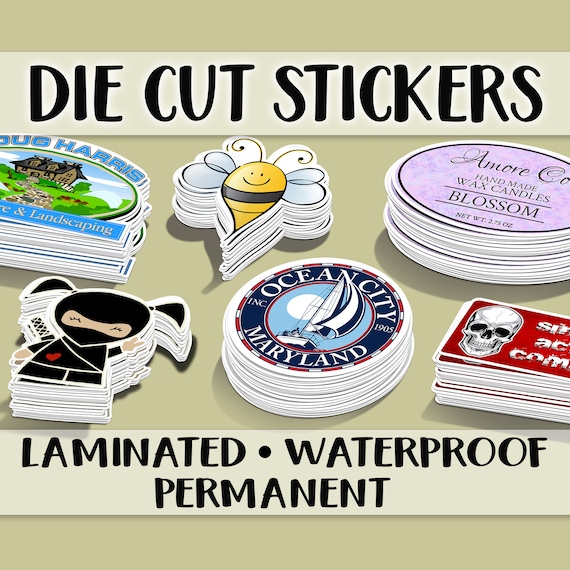 Custom Die Cut Stickers Premium Vinyl Waterproof Stickers - Etsy