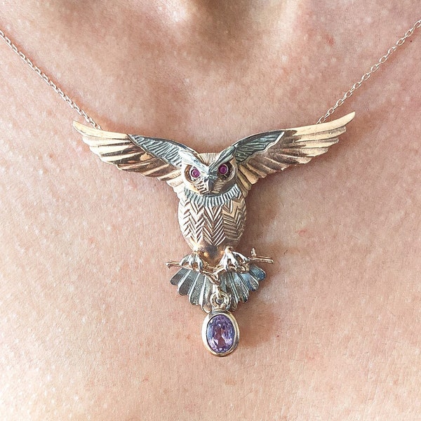 Amethyst Owl - Etsy