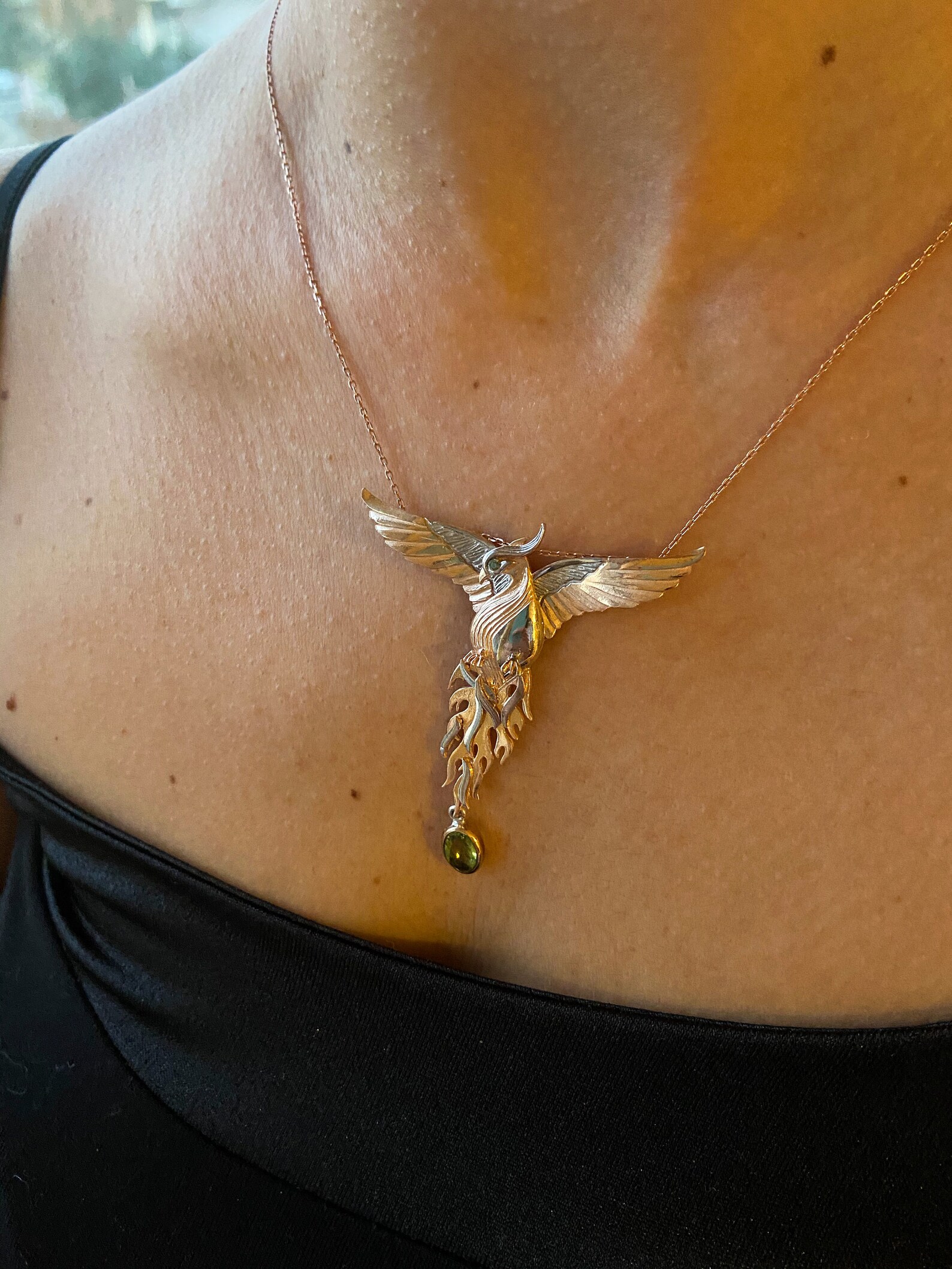 Peridot Gemstone Emerald Eye Fire Bird Phoenix 925 Sterling - Etsy Canada