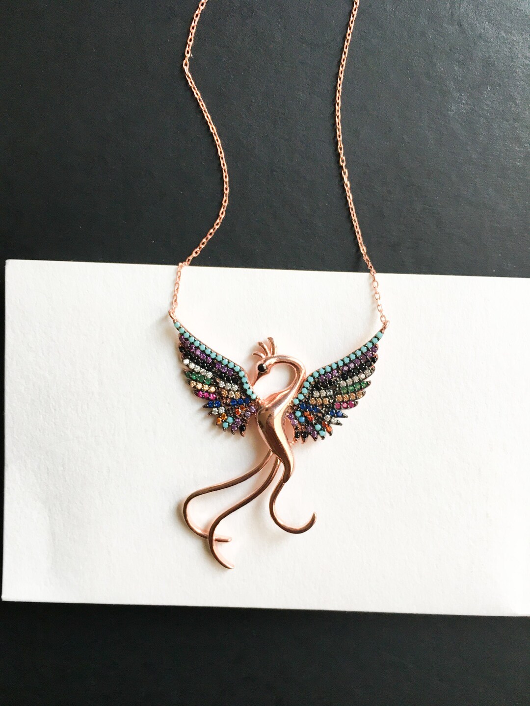 Rainbow Phoenix Necklace,custom Desing Firebird Handmade Jewelry ...