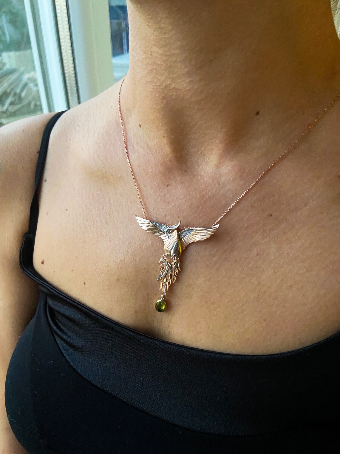 Peridot Gemstone Emerald Eye Fire Bird Phoenix 925 Sterling - Etsy