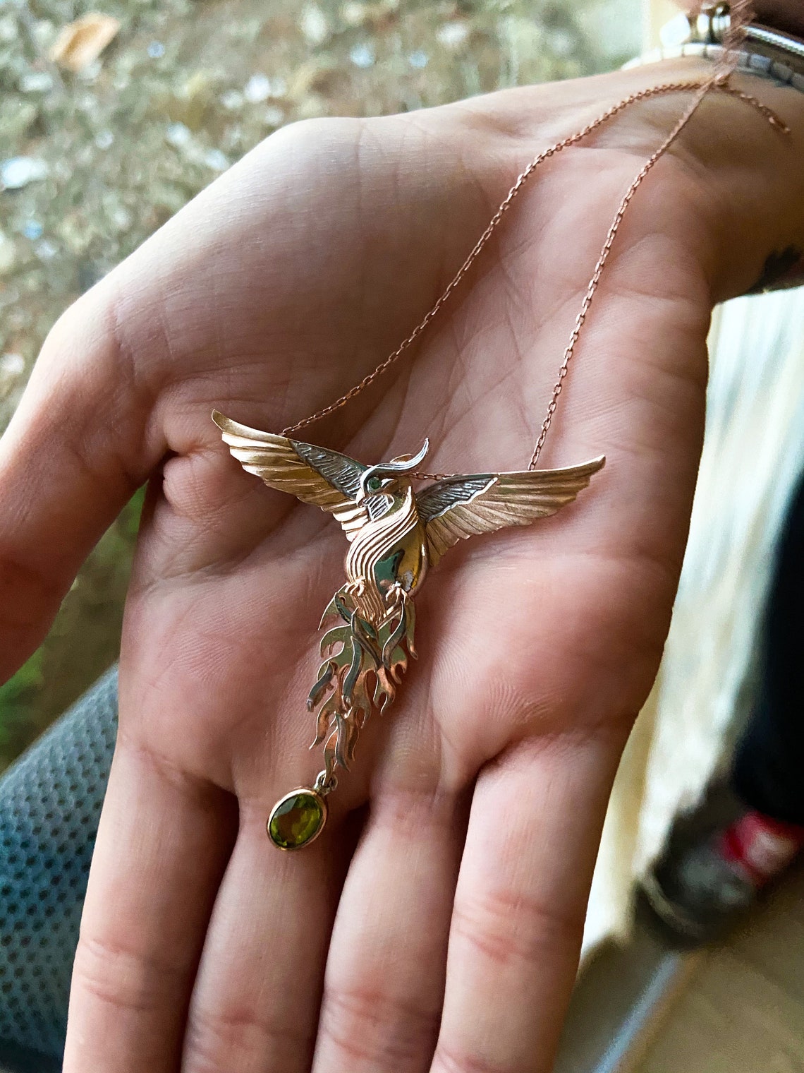 Peridot Gemstone Emerald Eye Fire Bird Phoenix 925 Sterling - Etsy