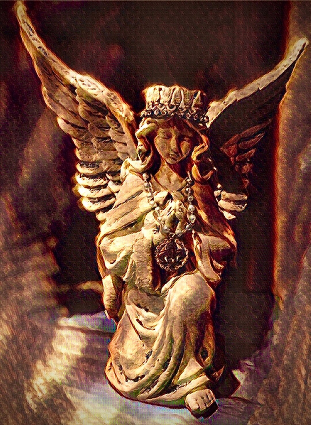 Praying Angel Matte Giclee Print 5x7 - Etsy