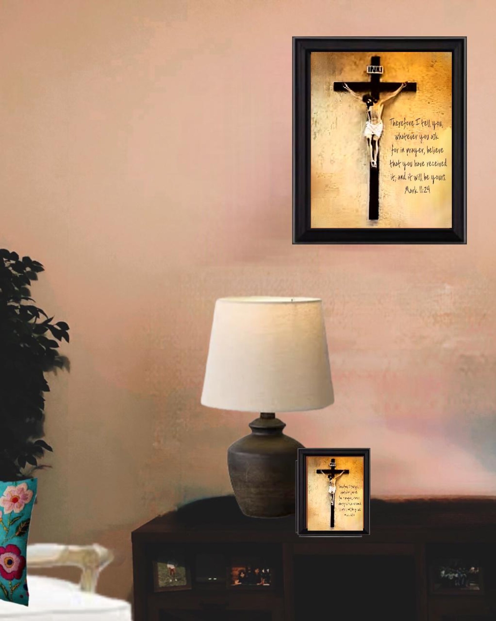 5x7 Jesus on Cross Bible Verse Giclee Print Home Decor Unframed - Etsy