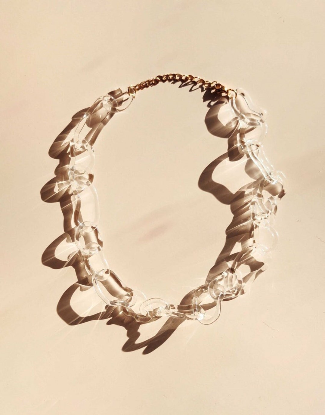Aestetic Glass Collar, Lampwork Necklace, Borosilicate Glass, Chain ...