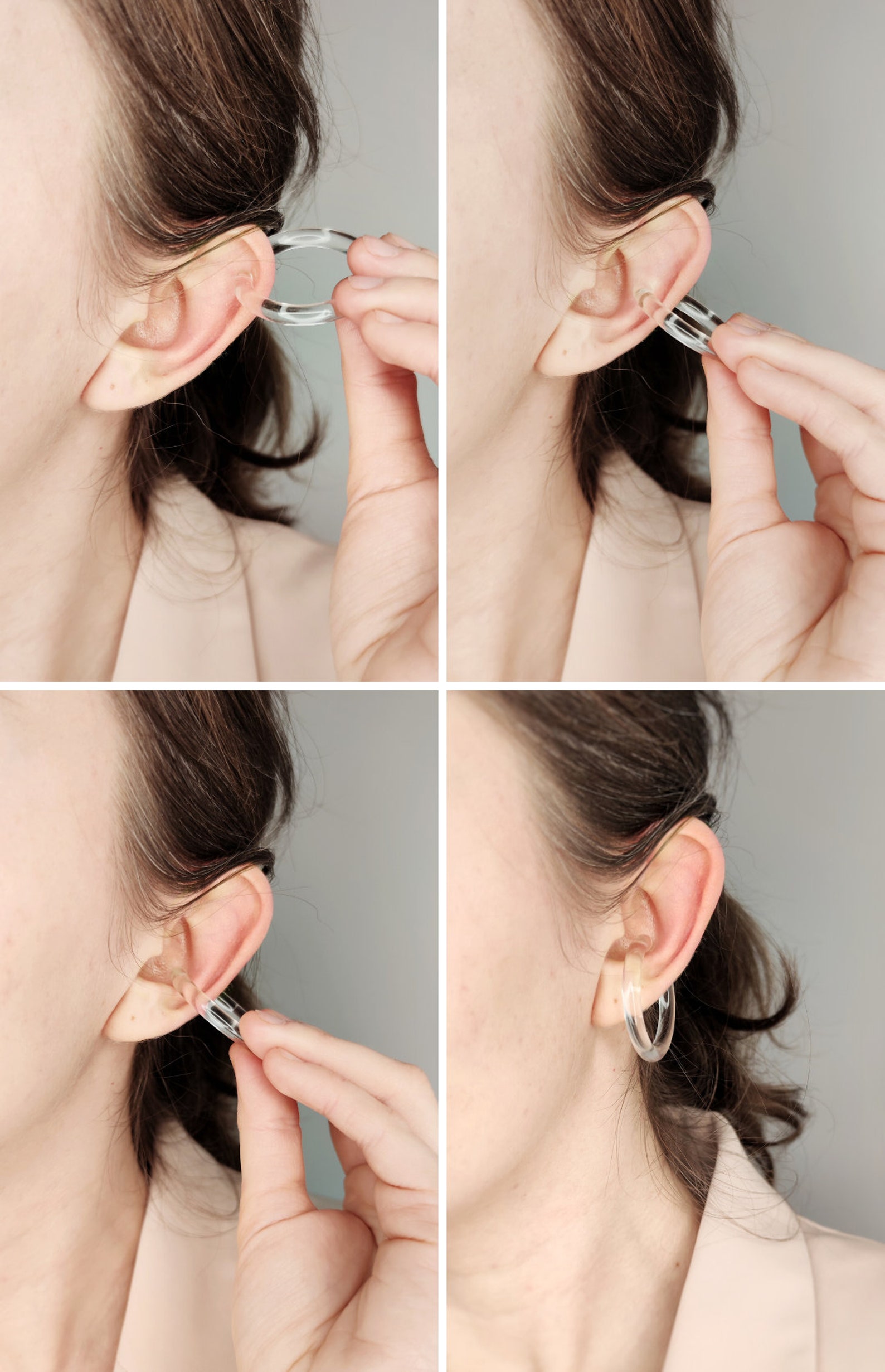 Big Gorgeous Glass Ear Cuff, Minimalist and Simple, Elegant ...