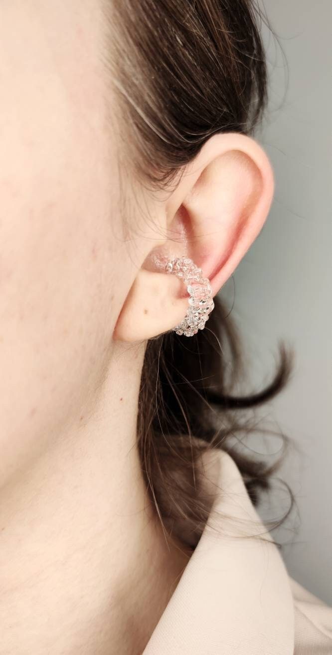Gorgeous Glass Ear Cuff, Minimalist and Simple, Elegant, Lampworking ...