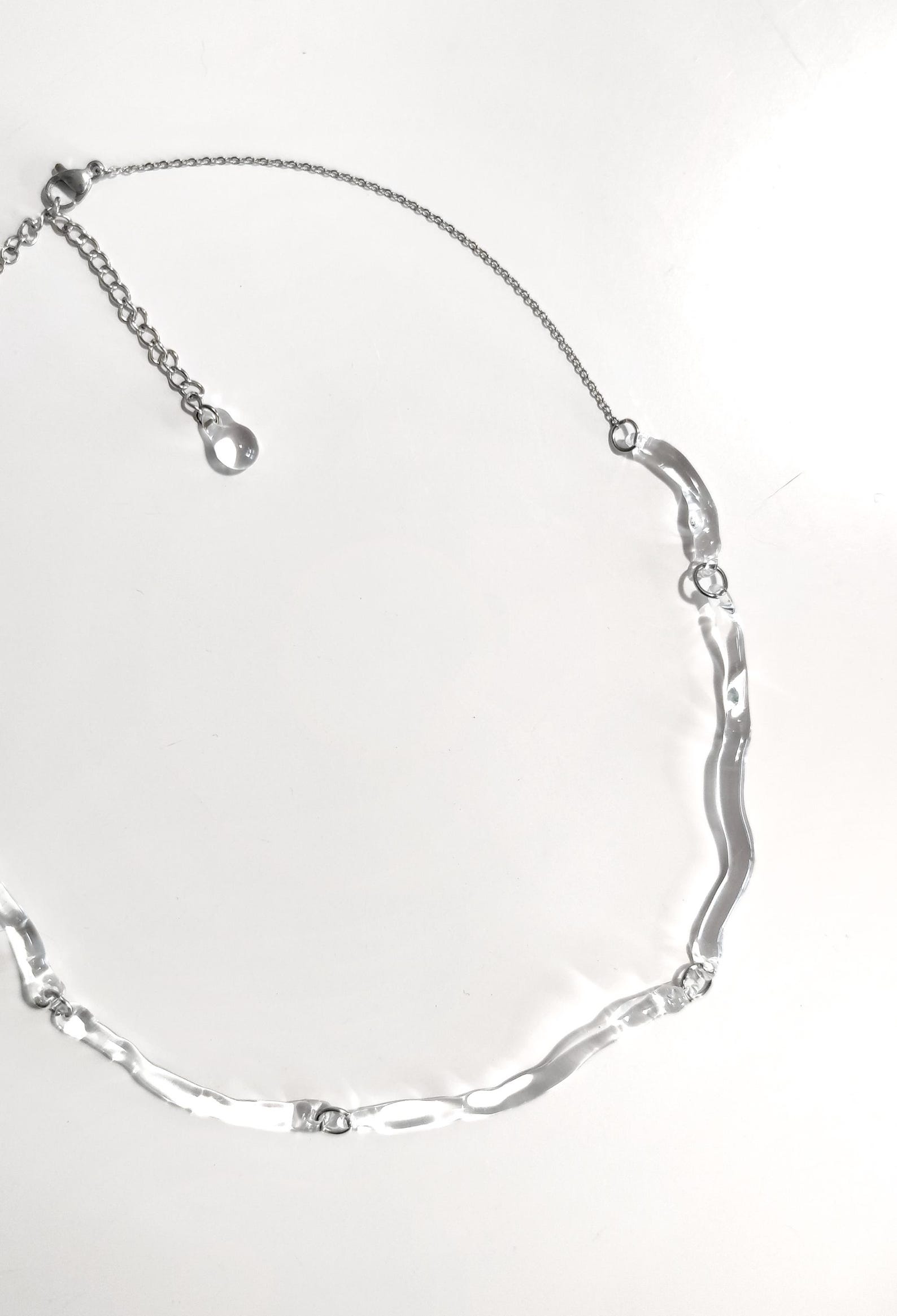 Handmade Clear Glass Chain Necklace – Delicate Chain Jewelry – Artisan ...